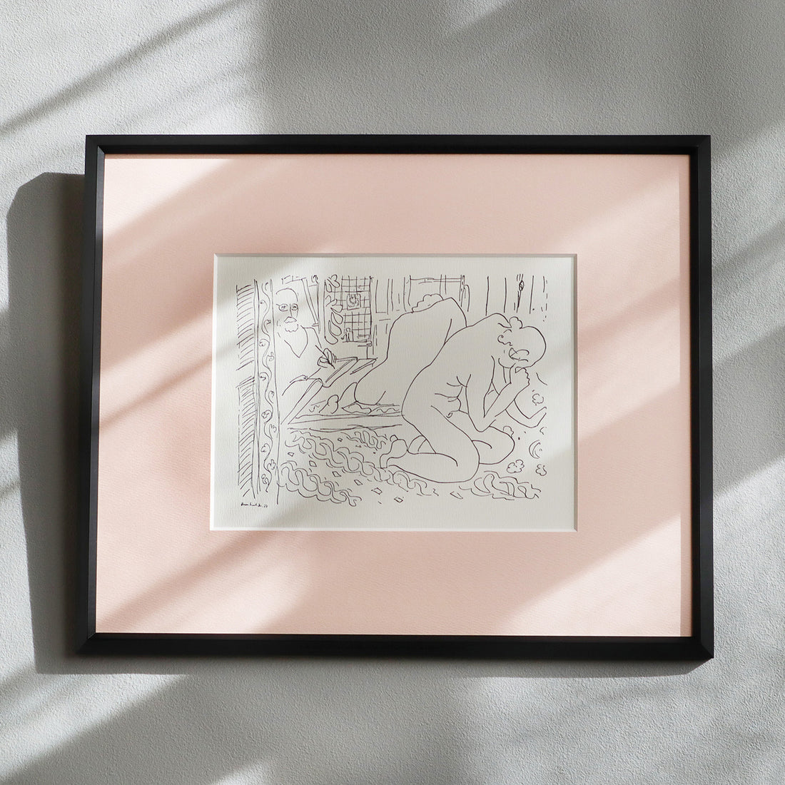 アンリ・マティス 「線画 1937」アートポスター（フレーム付き） / Henri Matisse “Pen drawing 1937”絵画 ...